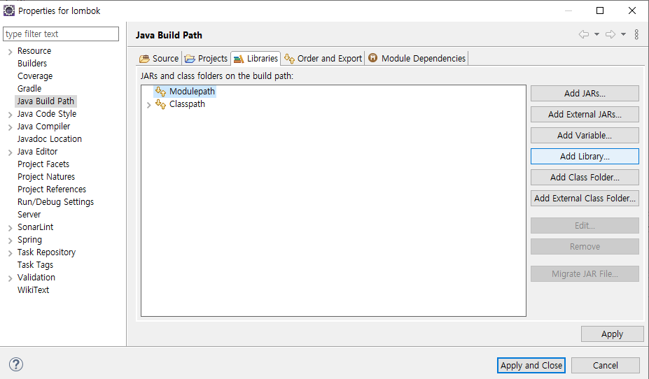 이클립스 The import java.util cannot be resolved 에러 해결방법