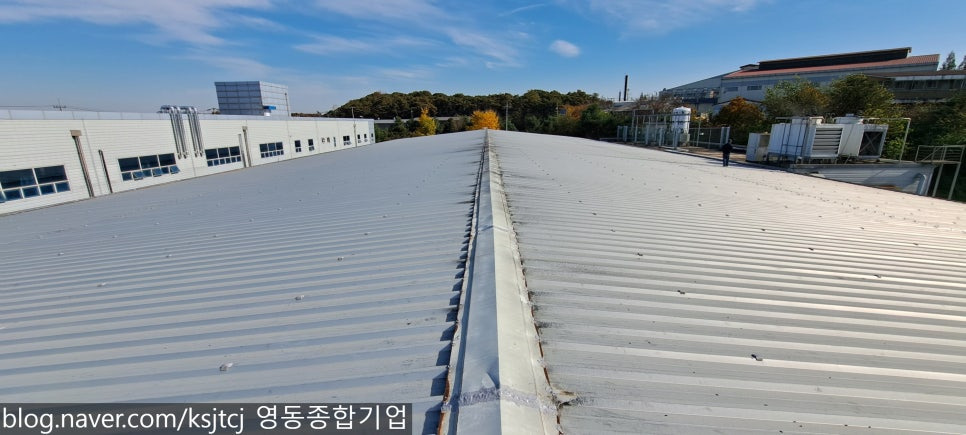 공장 지붕 누수 빗물받이 제작 교체 판넬 강판 실리콘 코킹 보수 공사