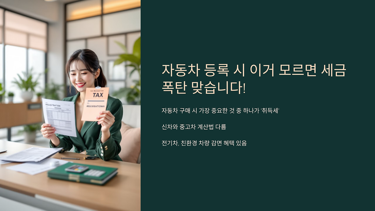 자동차 취득세 완벽 정리 계산법부터 감면 혜택까지 한눈에 최신 업데이트