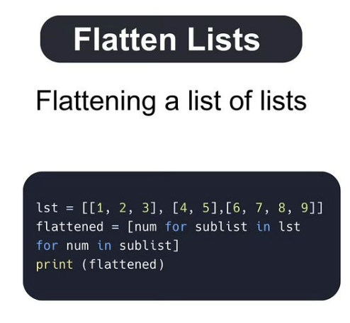 [python] swapping variables, Flattening a list of lists — 긍정적 사고, 음식의 절제, 규칙적인 운동