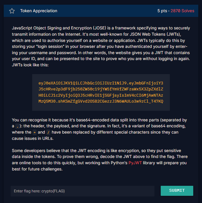 [CryptoHack] CRYPTO ON THE WEB(JSON WEB TOKENS, JWT Sessions, No Ways JOSE)