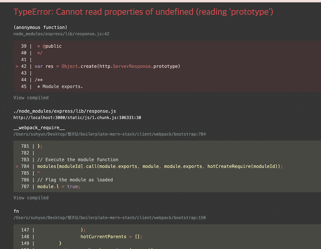 [React] TypeError: Cannot read properties of undefined (reading 'prototype')