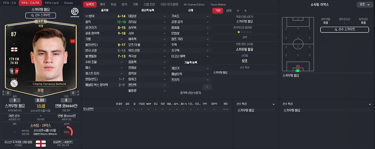 FM2023 골키퍼 유망주 본좌 추천 (23년 1월 업데이트)