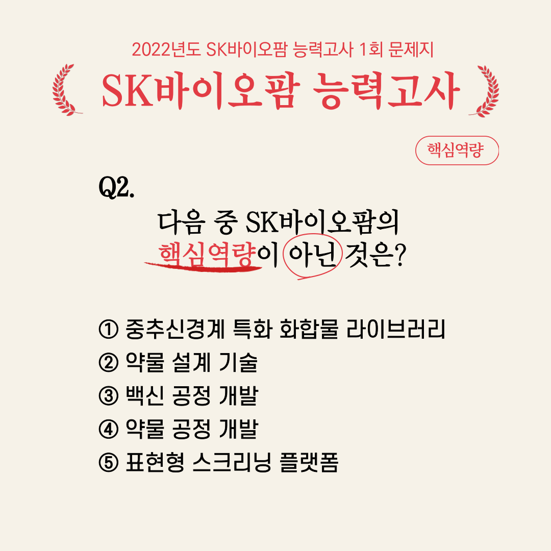 Sk바이오팜 어디까지 알고있니 2022년도 Sk바이오팜 능력고사 1회