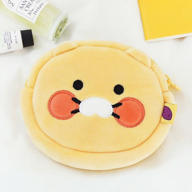 카카오프렌즈 귀여운 춘식이 얼굴 형태의 화장품 파우치
