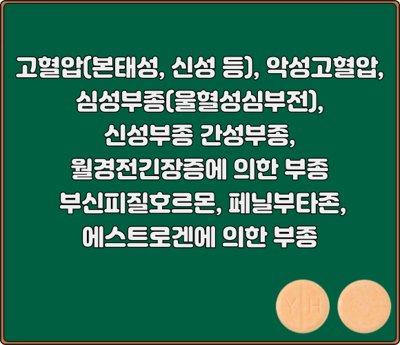 다이크로짇정 25mg 효능과 부작용 총정리 하고 이뇨제 복용하세요