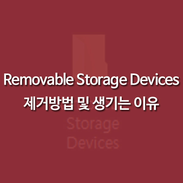 Removable Storage Devices 제거방법 및 생기는 이유