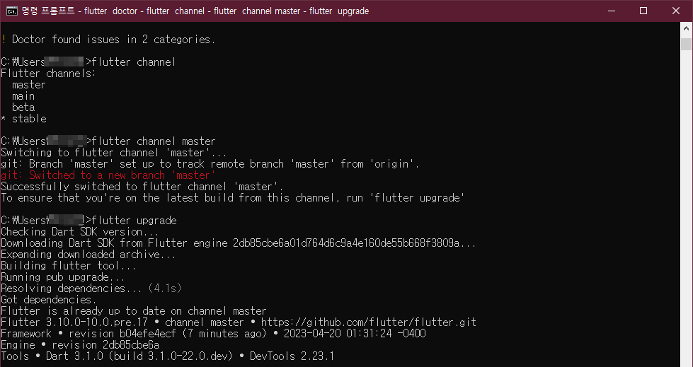[flutter] Windows Version (Unable to confirm if installed Windows version is 10 or greater)