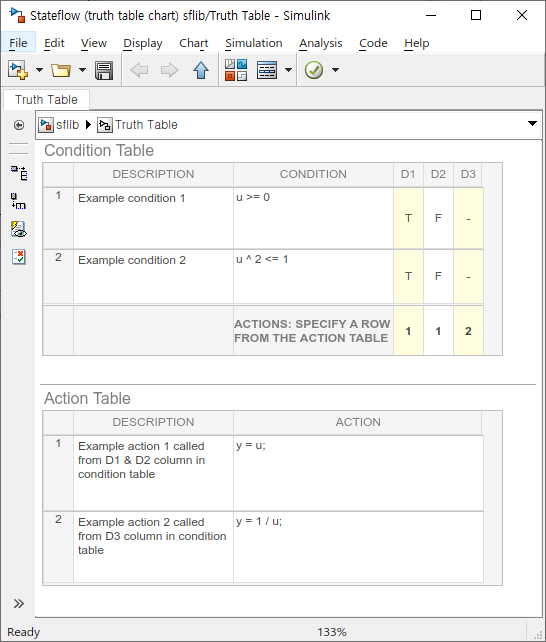 [Stateflow] Truth / State Transition tables