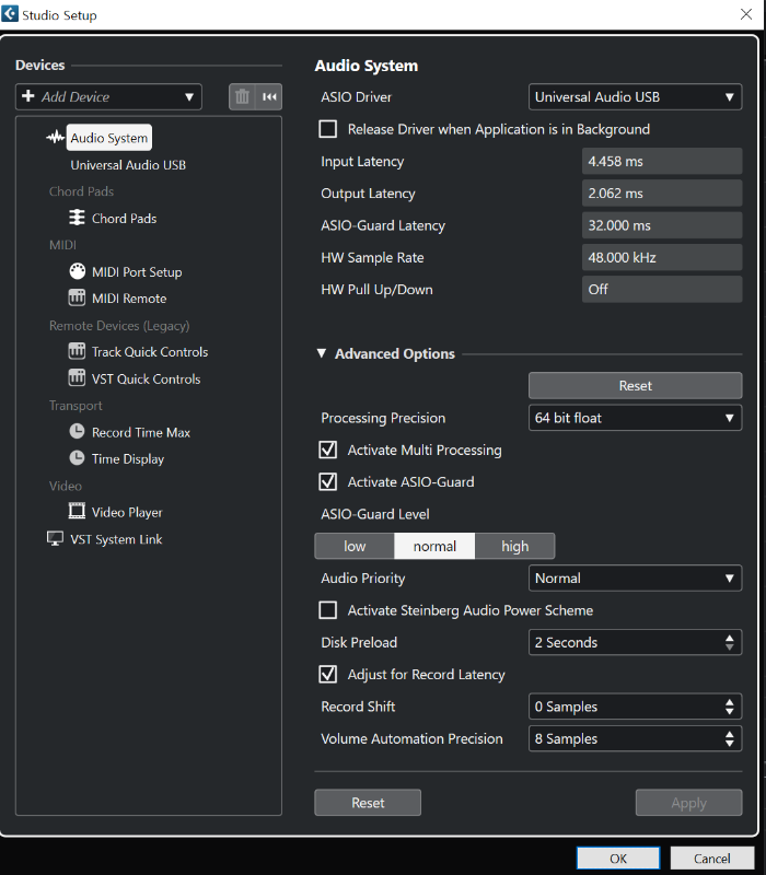 큐베이스 오디오 드라이버 설정 방법, Cuabse 12, Audio System, Asio Driver