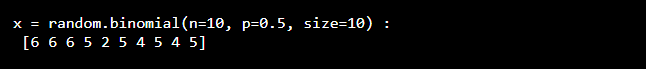 파이썬 numpy 이항분포(binomial distribution)