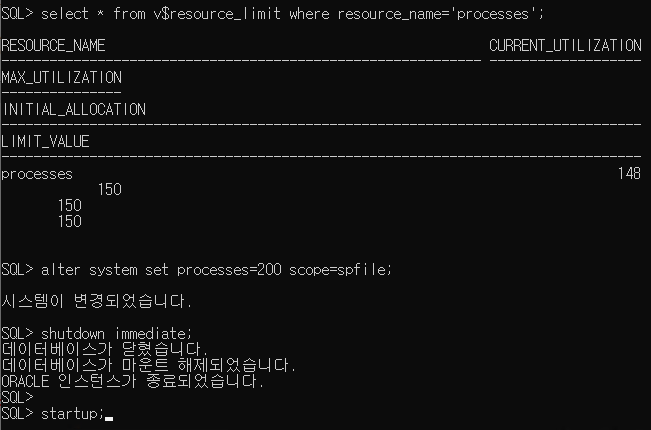 사슴 코딩 로그 :: ora-12519 TNS:no appropriate handler found