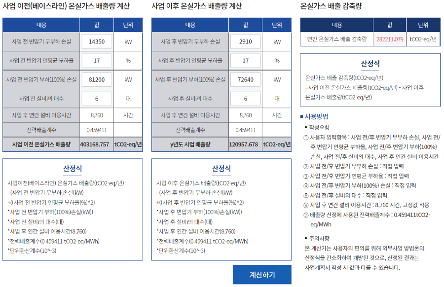 한국에너지공단 온실가스 감축량 계산기 사용법