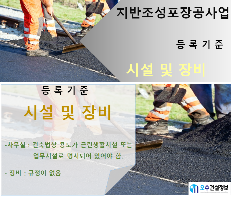 포장공사업 등록기준 기술자 등 정리