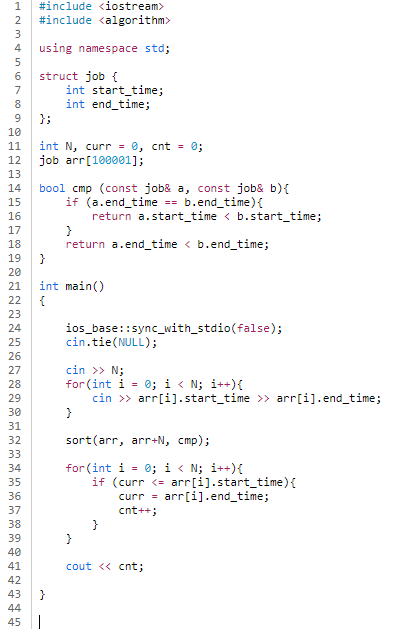 [BOJ-1931] 백준 회의실 배정 - Greedy Algorithm :: 포항공대에서 코딩하기