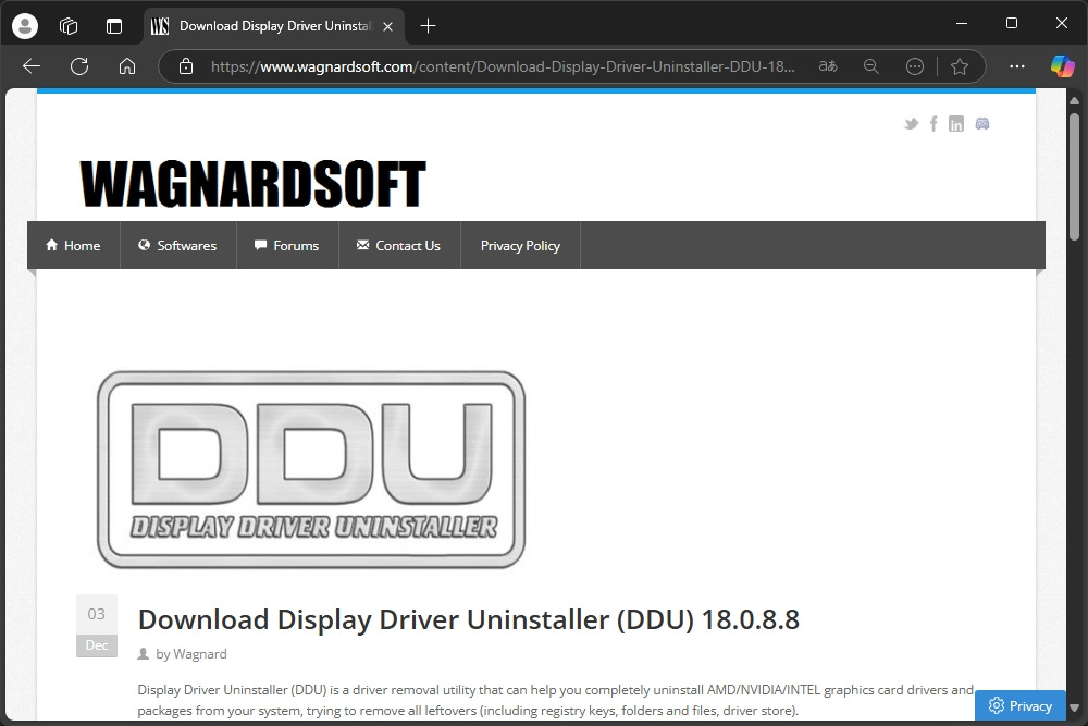 DDU 그래픽카드 드라이버 삭제 프로그램 다운로드와 사용법 정리
