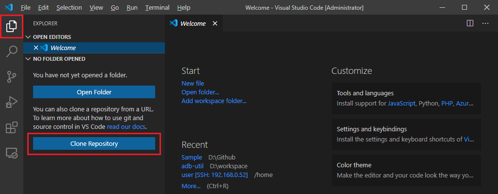 [VSCODE] Github 와 연동하기 (git clone)