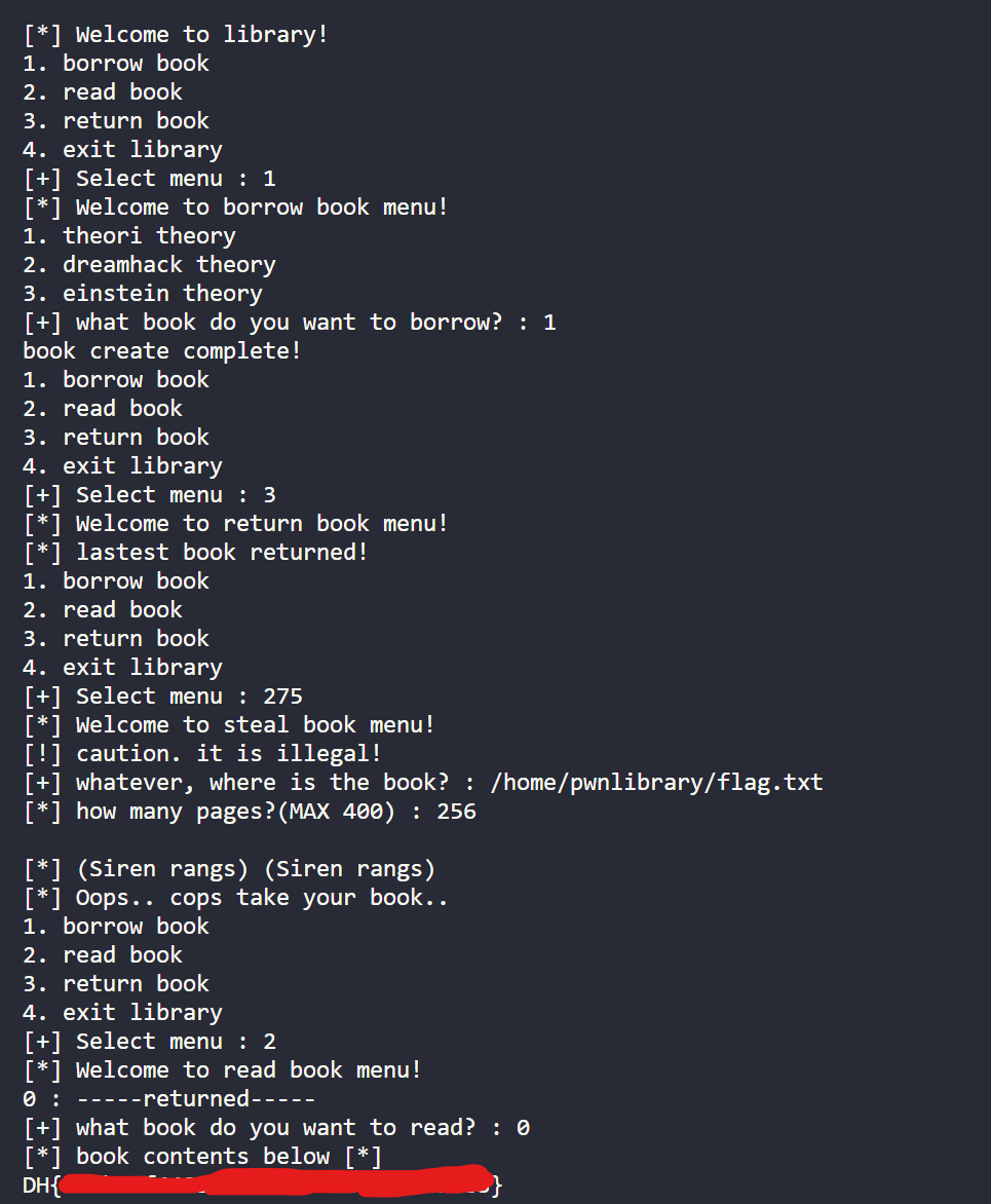 [Dreamhack] pwn-library