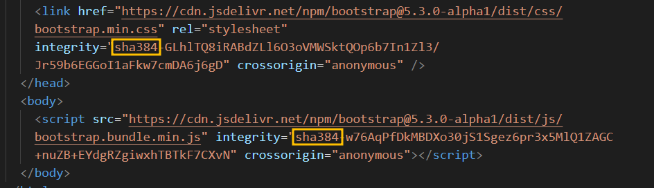 부트스트랩에서 integrity와 crossorigin은 무엇일까?