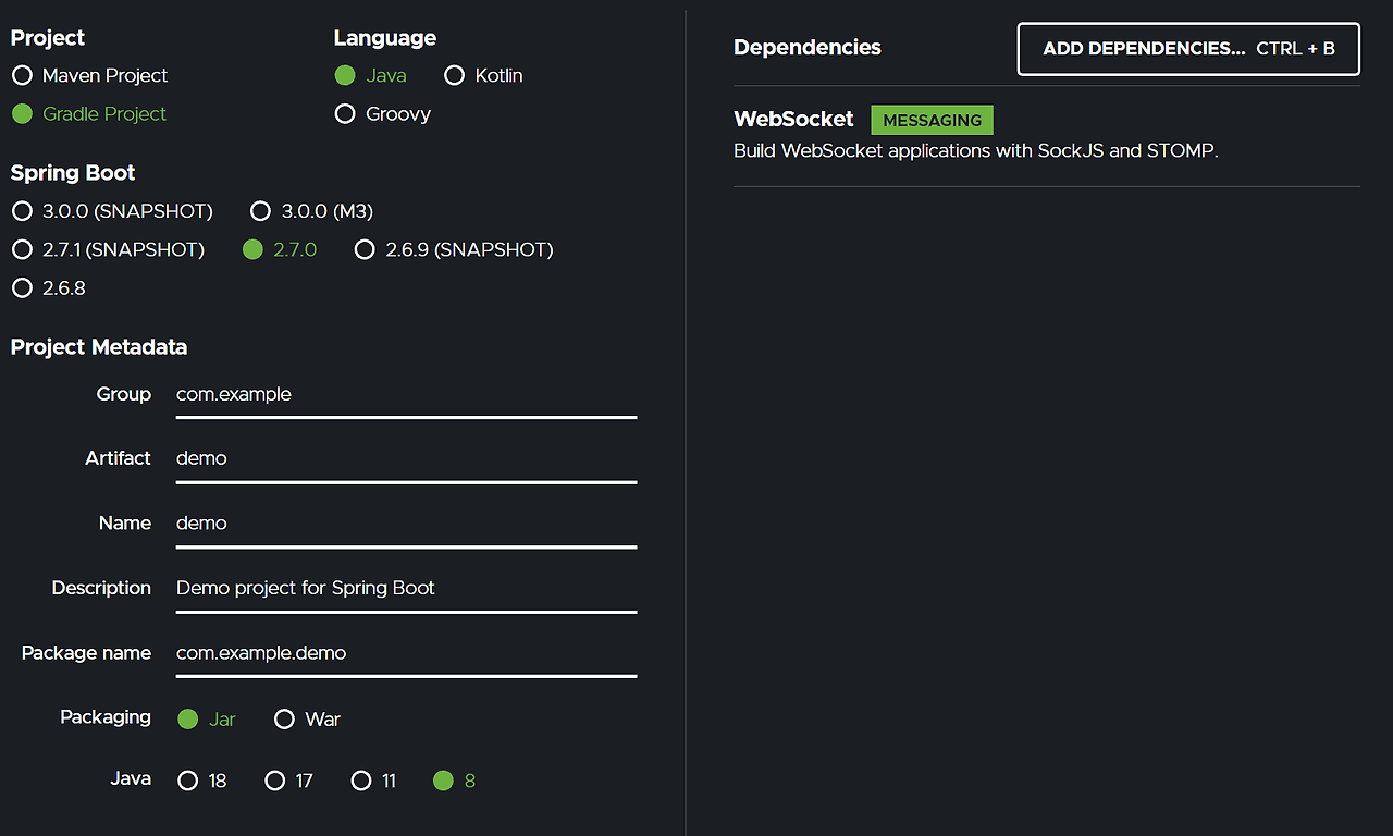 Springboot에서 WebSocket으로 메세지 송수신하기