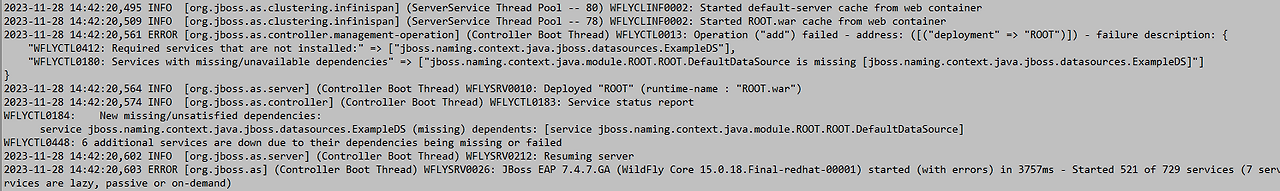 [JBoss/WildFly] Example DS 데이터소스, h2 JDBC Driver 삭제하기