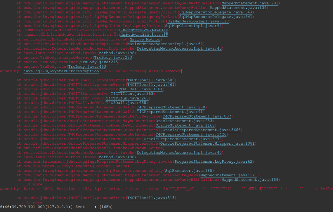 [XML/SQL/Oracle] SQLSyntaxErrorException: ORA-02000: missing WITHIN ...