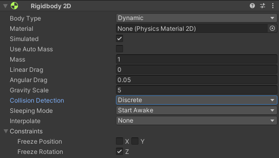유니티 학습 일지 #4 | Rigidbody2D에서 Collision Detection의 역할 :: 빅초이의 자본주의생존기