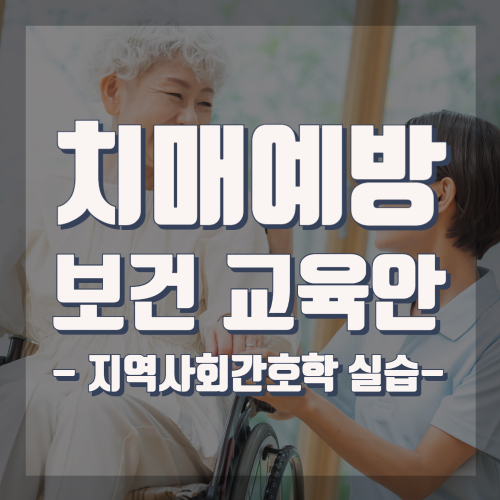 치매예방 보건교육안2 지역사회간호학 실습