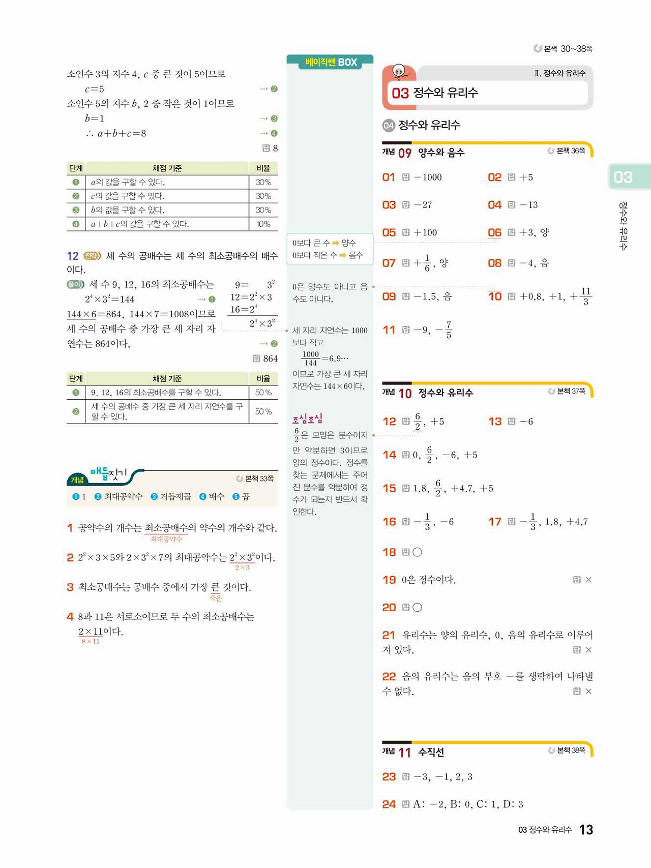 2025 최신 개정 베이직쎈 중등 1학년 1학기1 1 답지 해설 풀이 완벽 정리 바로보는 사진답지 모바일최적화