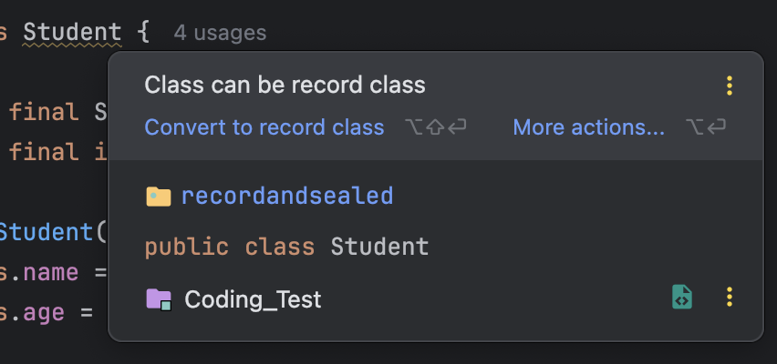 [JAVA] Record와 Sealed :: 주르네 개발노트