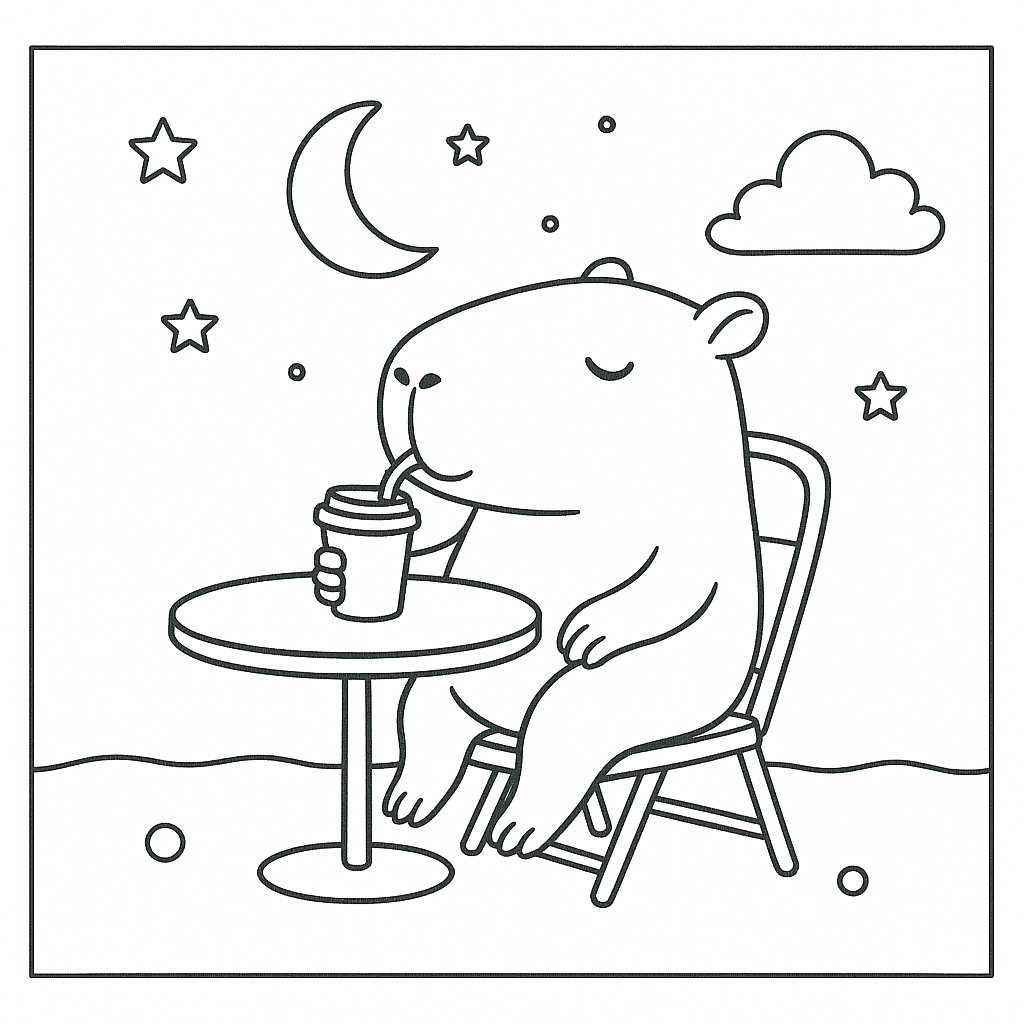 카피바라 색칠도안 10종 무료 공개 유아용 카피바라 색칠하기로 색칠공부 시작해요