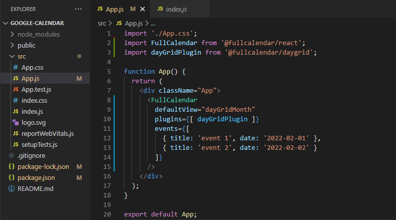 [React] Full calendar 기본 세팅 :: Apricoding
