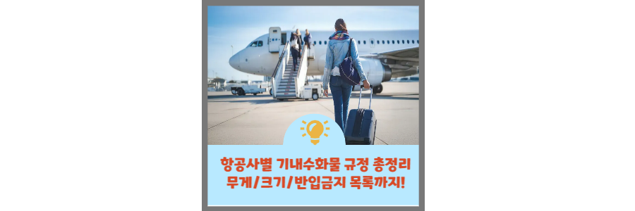 기내수화물 규정 총정리｜항공사별 무게·크기·반입 금지 품목까지 한눈에