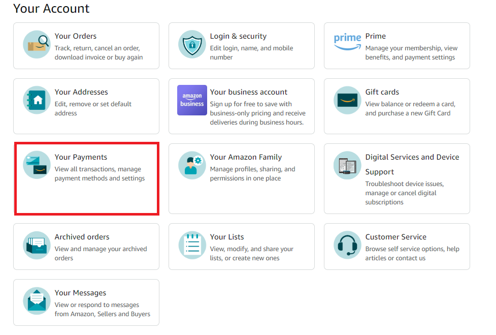 아마존(amazon) 결제 정보 내역 확인 하기