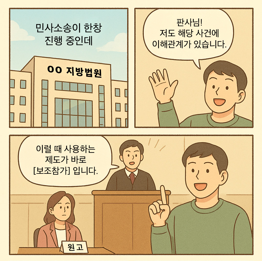 보조참가신청서 서식 양식 다운 제3자의 민사소송 소송참가 보조참가 방법
