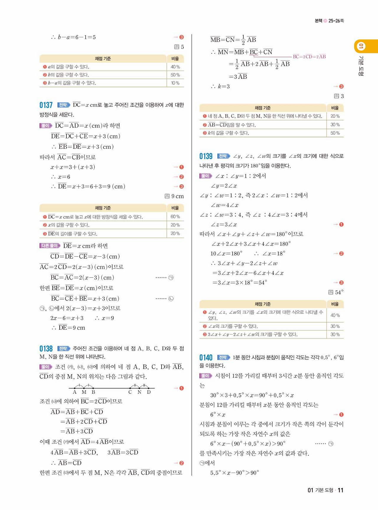 2025 최신 개정 쎈수학 중등 1학년 2학기1 2 답지 해설 풀이 완벽 가이드 바로보는 사진답지 모바일최적화