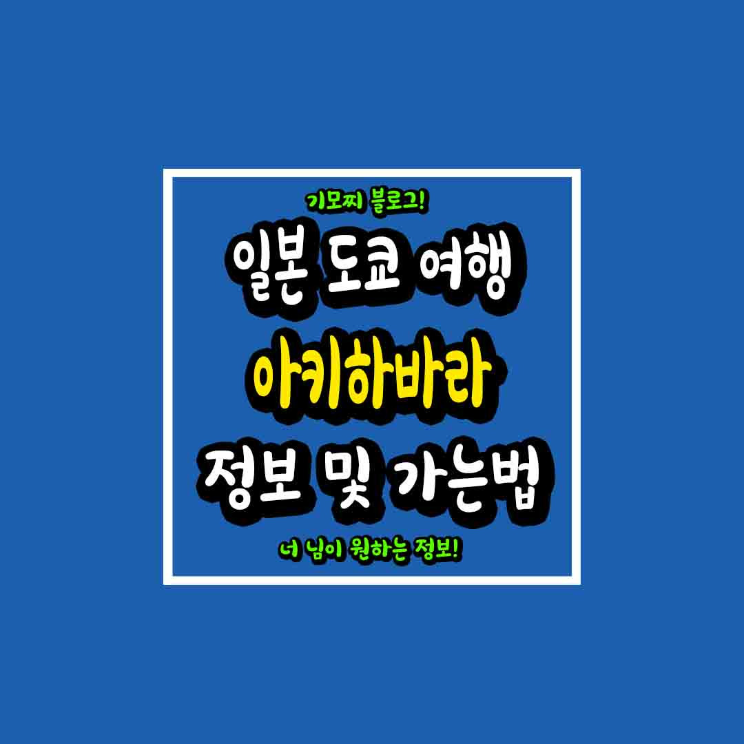 일본 도쿄 여행 아키하바라 정보 및 가는법 일본 오사카 도쿄 무비자 관광코스 추천