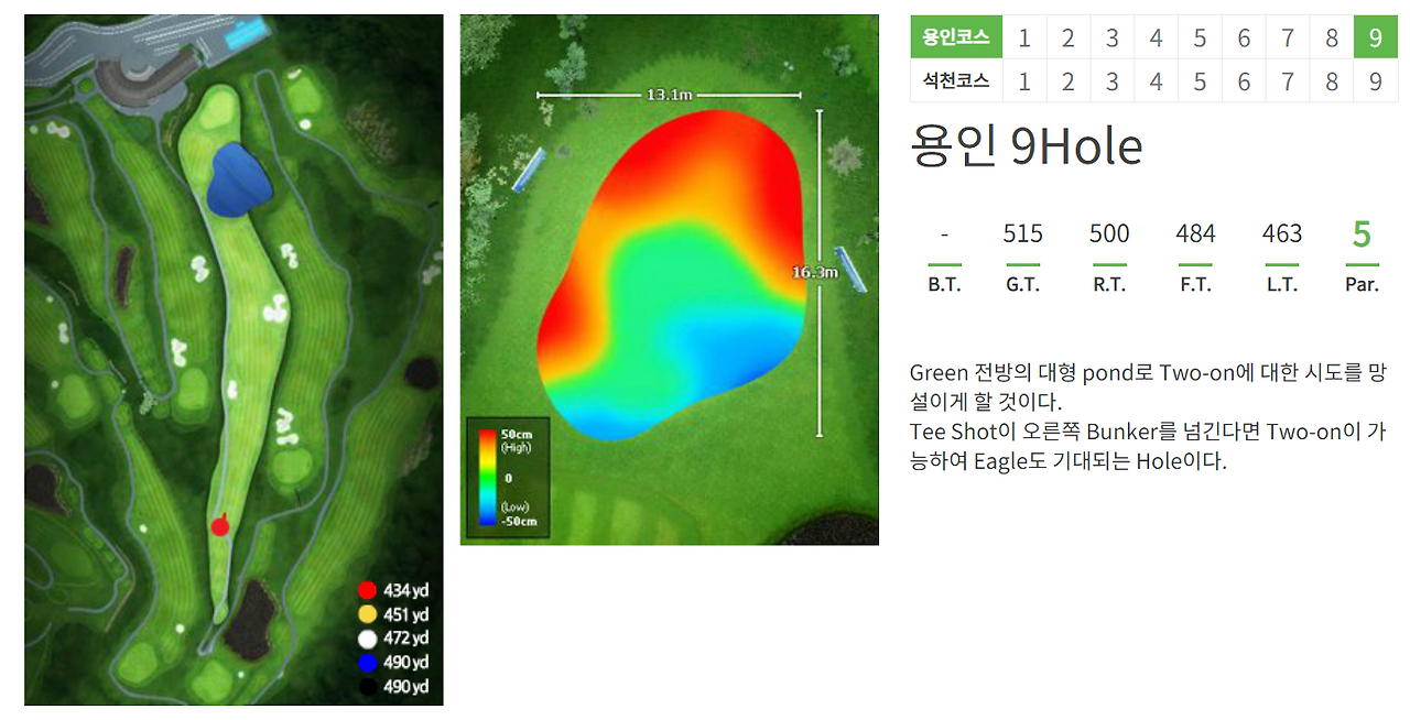 용인 CC 용인 컨트리클럽 용인 코스 석천 코스 공략 방법