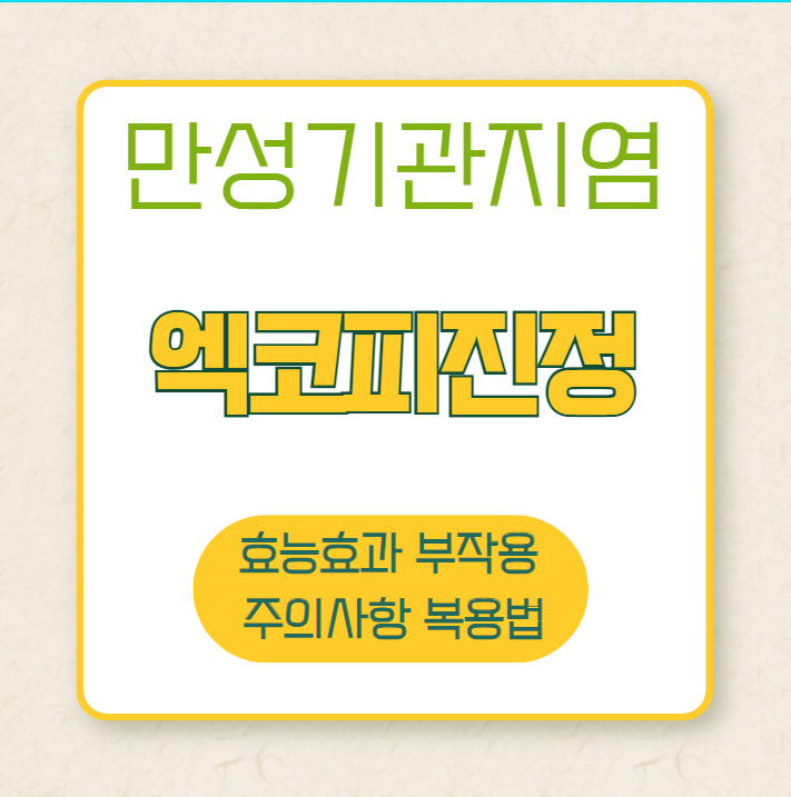 엑코피진정 부작용 효능 효과 주의사항 복용법 만성 기관지염 치료