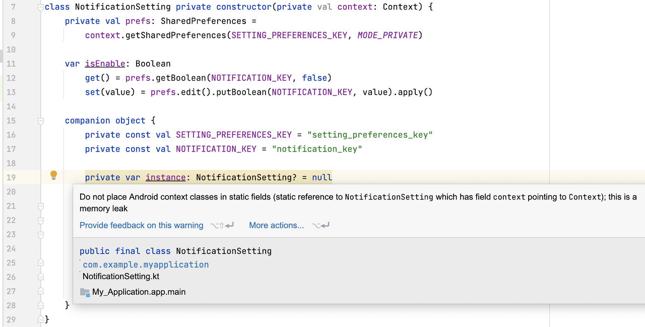 [android] Context를 가지는 객체를 singleton으로 관리하기