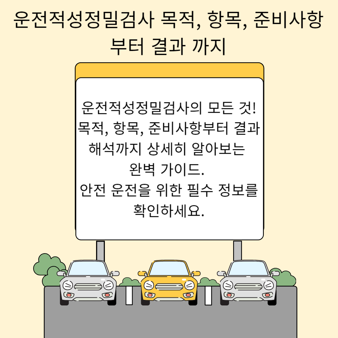 운전적성정밀검사 목적 항목 준비사항부터 결과 까지