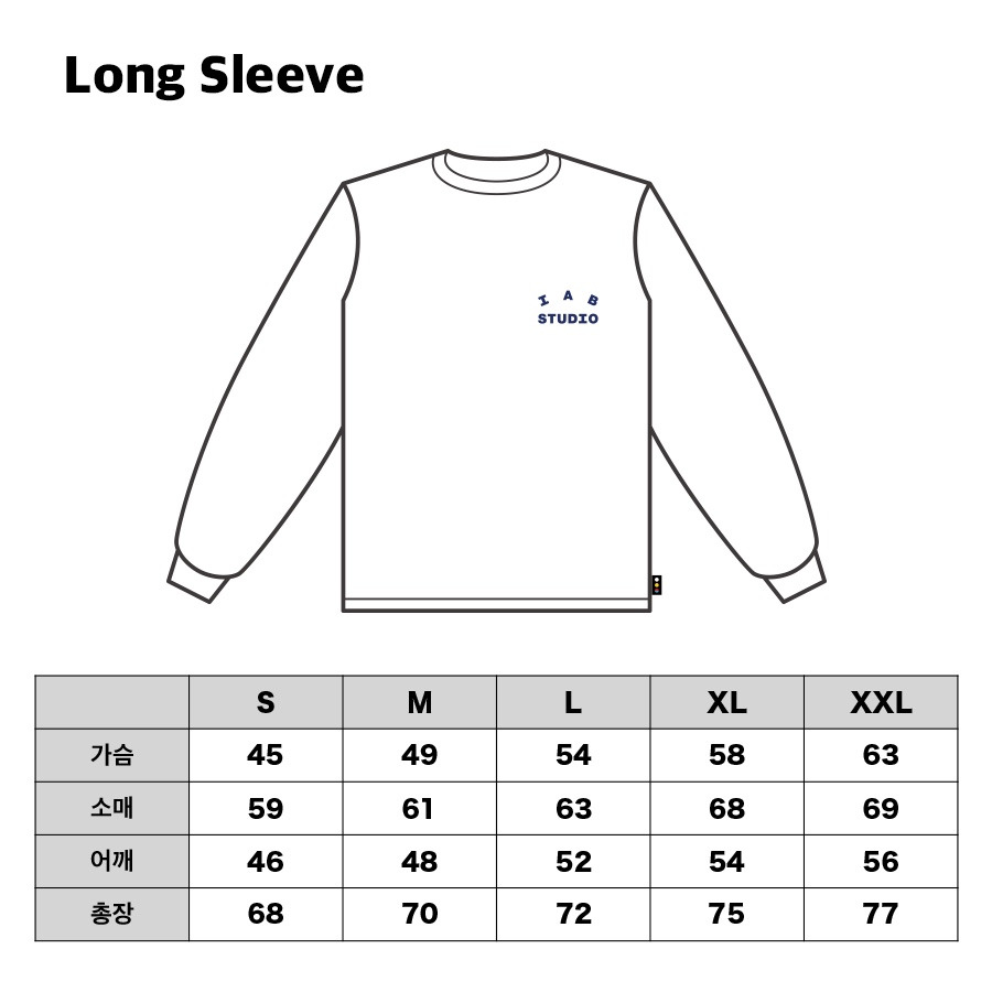 [ iab studio ] 아이앱 스튜디오 티셔츠, 롱슬리브, 하프집업 사이즈 표 - iab studio t-shirt ...