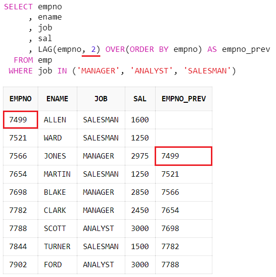 [Oracle] 오라클 LAG, LEAD 함수 사용법 (이전값, 다음값)