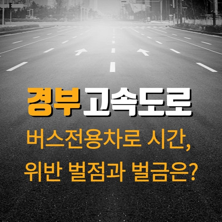 경부고속도로 버스전용차로 시간 위반 벌점 범칙금 과태료 총정리