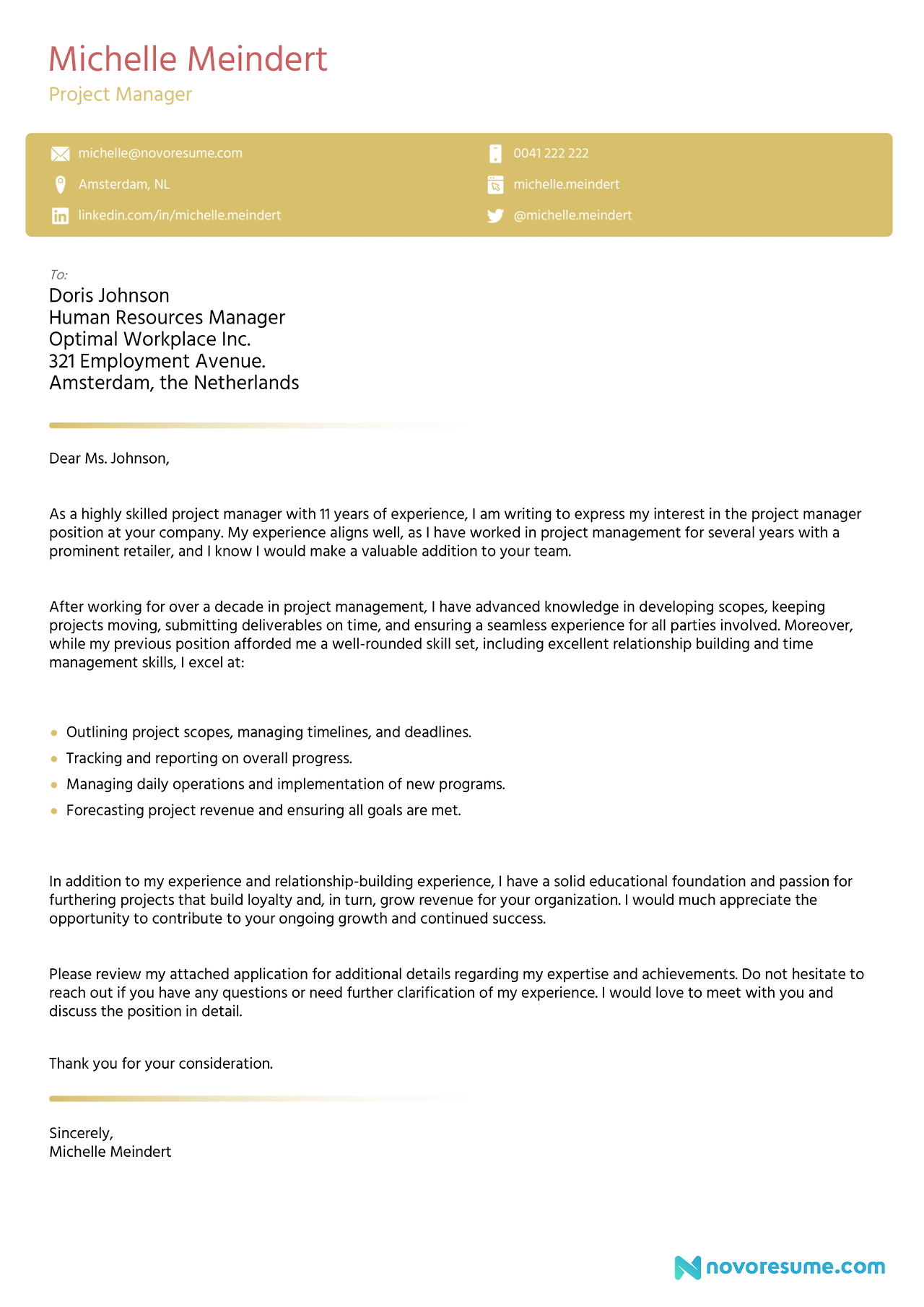 영문 자기소개서 English Cover Letter 예시 영어 커버레터 샘플 메인닷컴