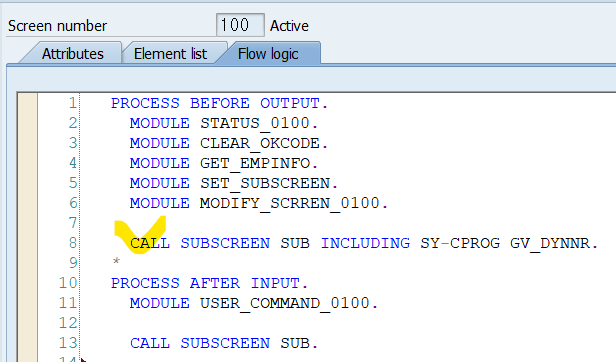 [ABAP] TAB STRIP SUBSCREEN 호출 오류 :: yellog