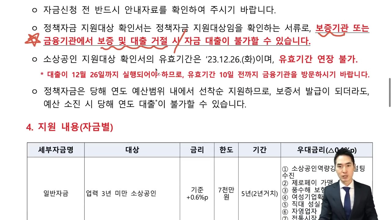 소상공인 4분기 정책 자금 추가 접수 내용은