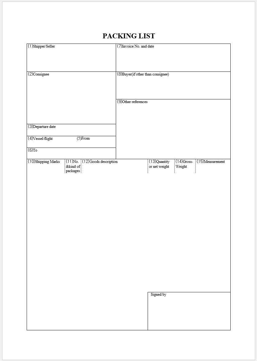 수출 패킹 리스트 (P/L) 작성법 및 양식 무료 다운 (PACKING LIST)