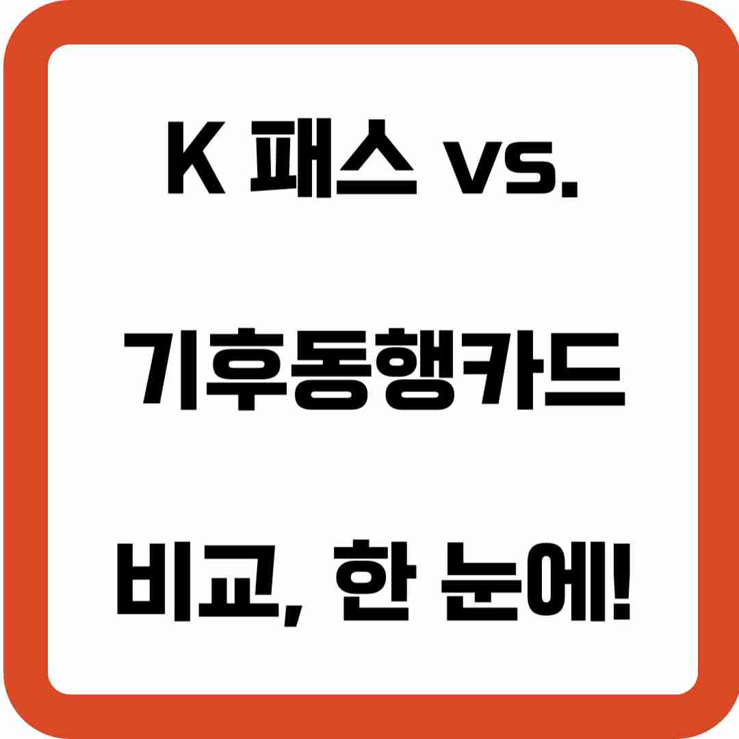 K 패스 Vs 기후동행카드 비교 차이점 한 눈에