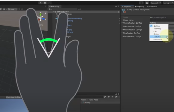 Unity Hand Pose Detection with OVR